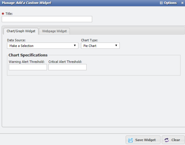 Dashboard Adding a Chart/Graph